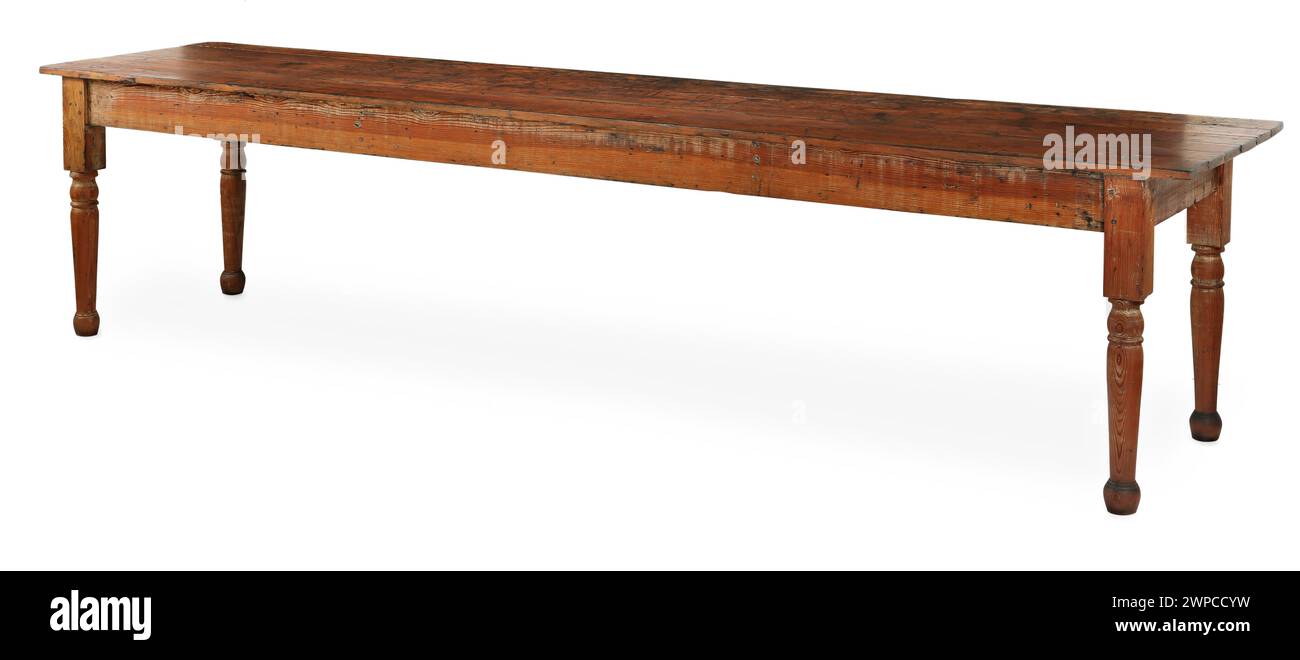 Farm table long wood with clipping path Stock Photo - Alamy