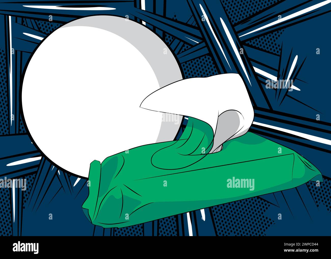 Cartoon Baby Wipe with blank speech bubble, comic book Wet Wipe ...