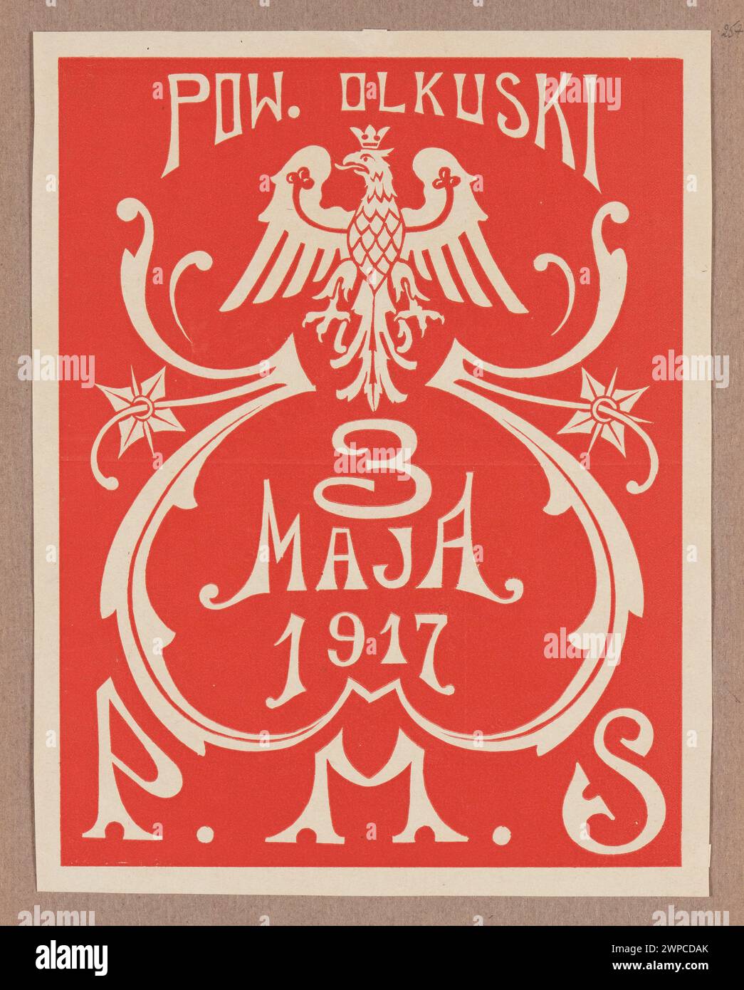 Case printing from 1917 showing Polish emblems and text related to the ...