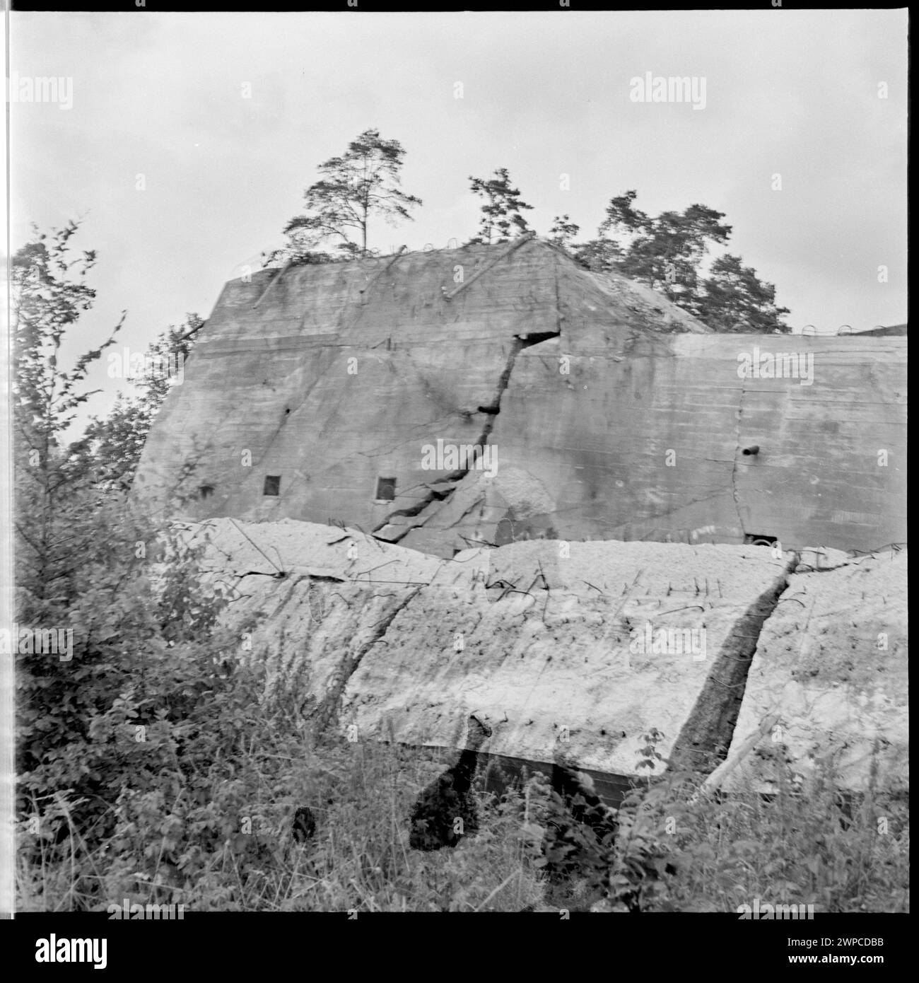This 1953 photograph by Wiesław Prażuch shows the remains of a bunker ...