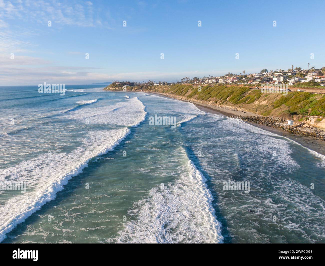 Sunset in Encinitas California by Drone Stock Photo - Alamy
