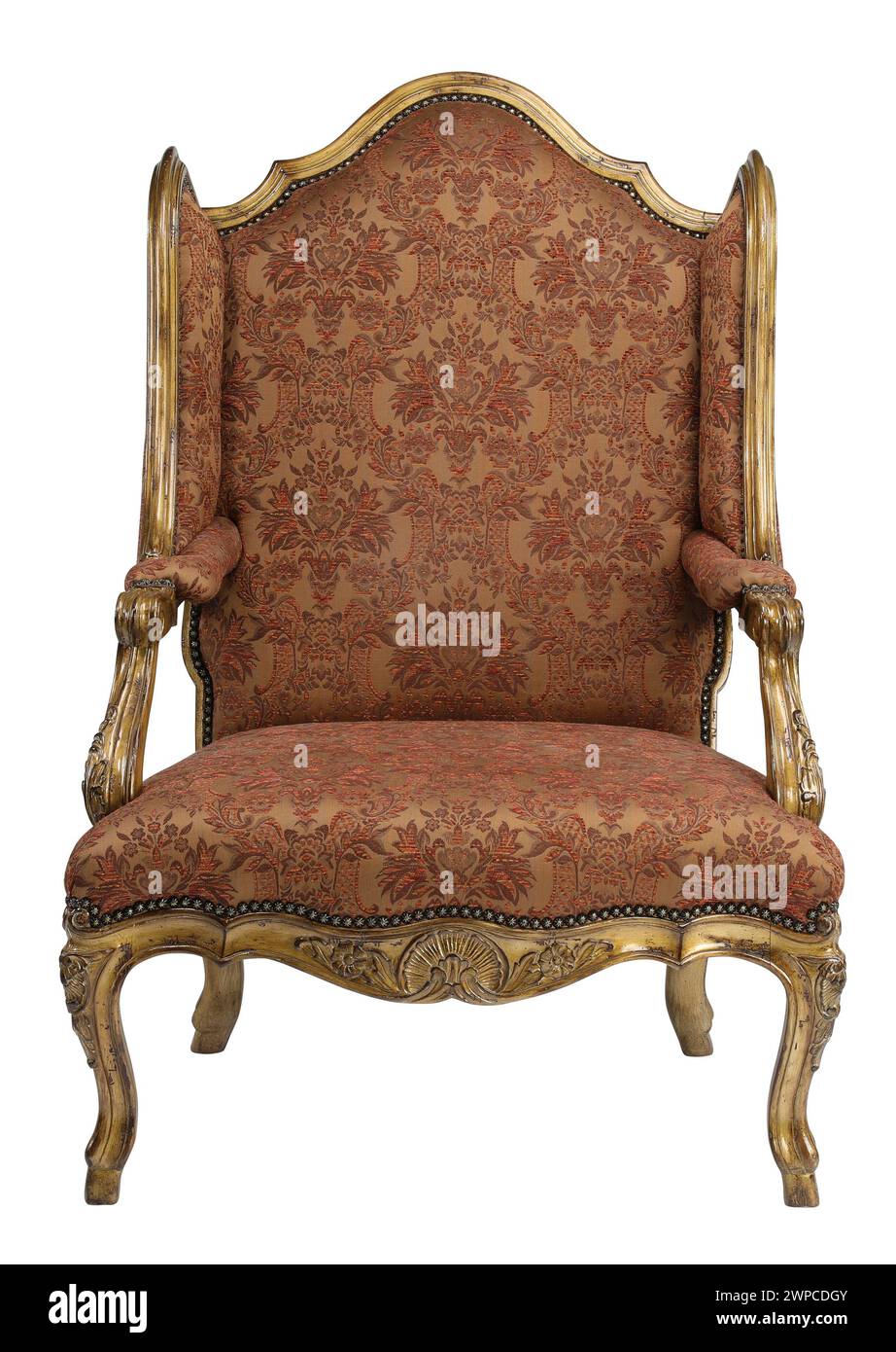 Upholstered arm chair decorative fabric with clipping path Stock Photo ...