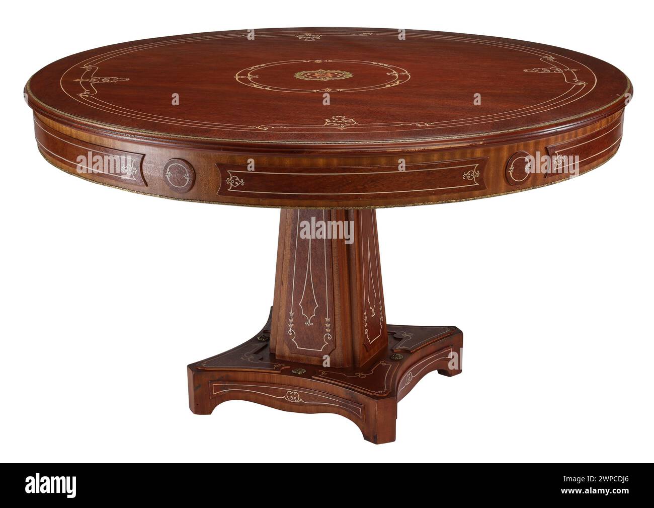 Round decorative table with clipping path Stock Photo - Alamy