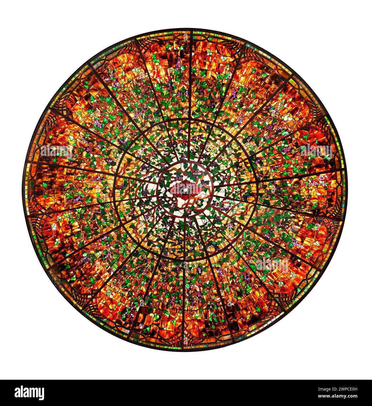 Stained glass round window with clipping path Stock Photo - Alamy