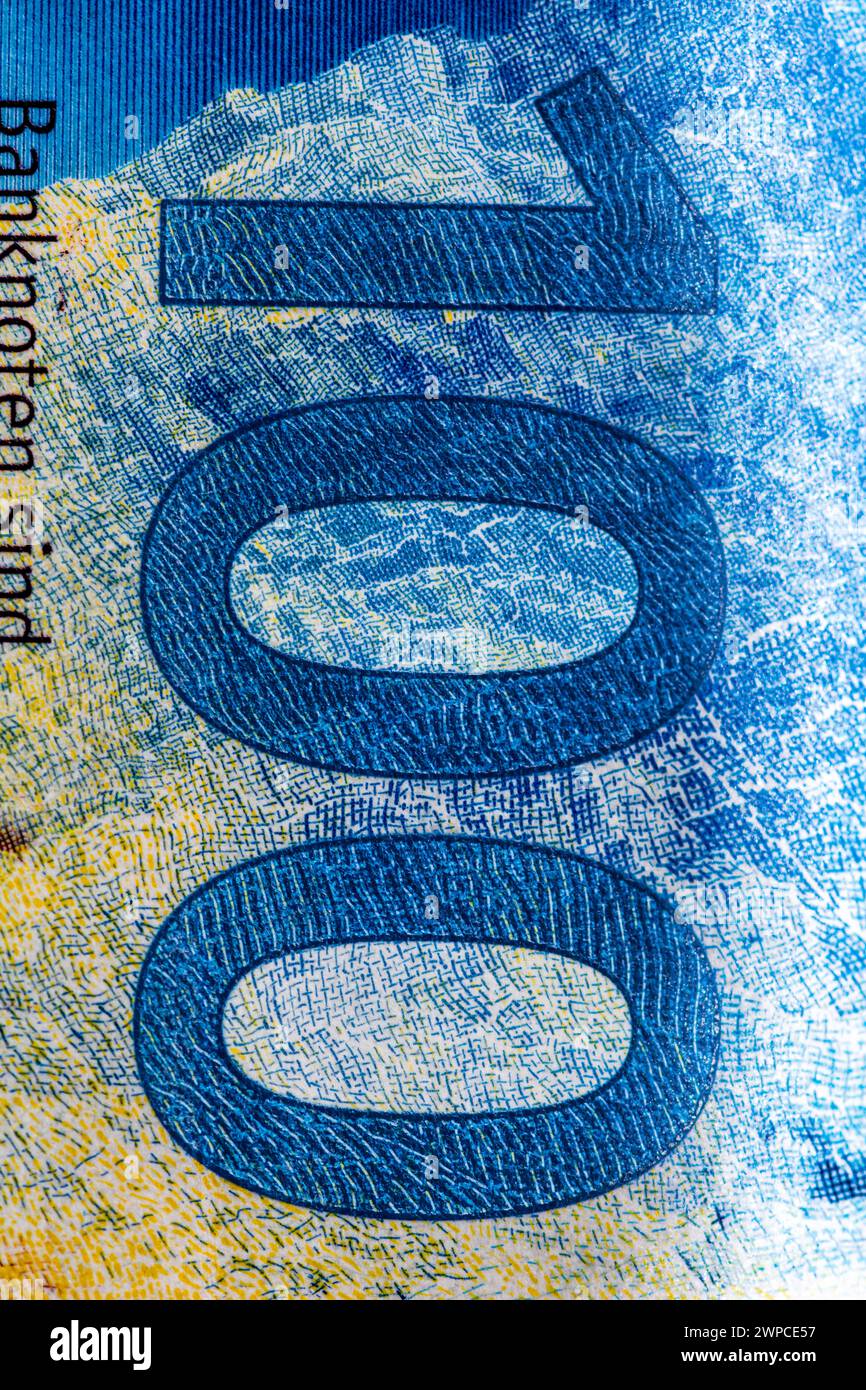 CHF money banknotes, detail photo of swiss franc. Swiss Franc currency ...