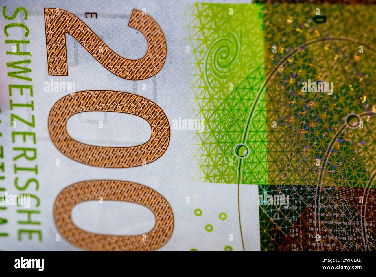 CHF money banknotes, detail photo of swiss franc. Swiss Franc currency ...