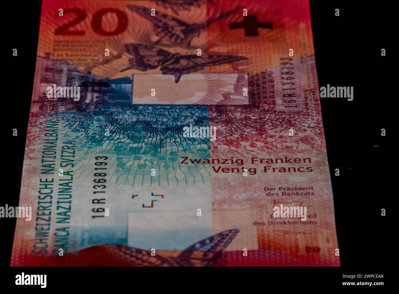 CHF money banknotes, detail photo of swiss franc. Swiss Franc currency ...