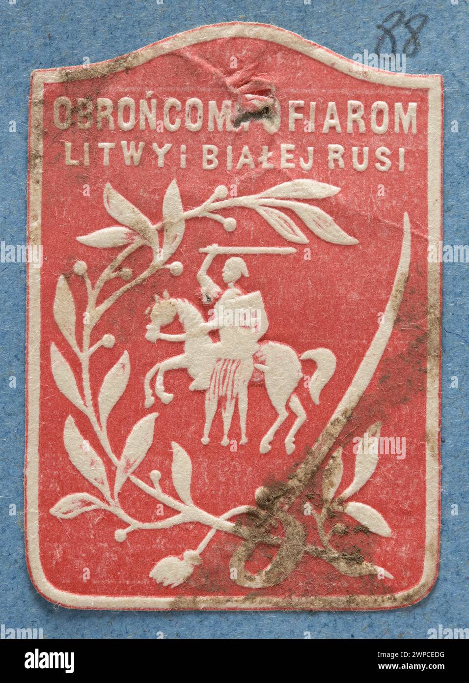 A question stamp in a shield, depicting a knight on a horse, Ga zk ...