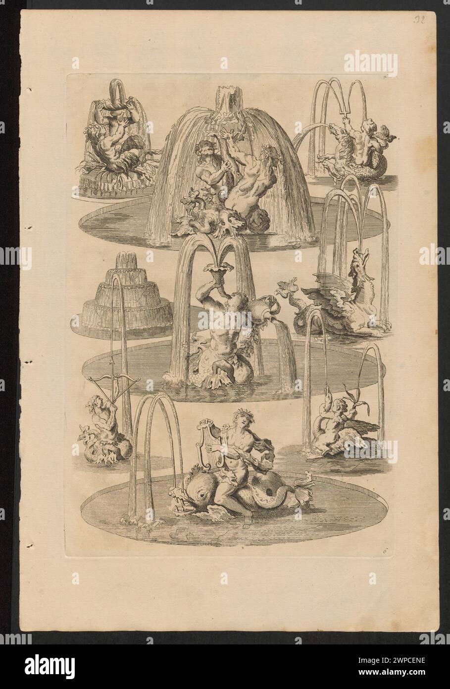 This early 18th-century set of nine fountain projects by Daniel Marot ...