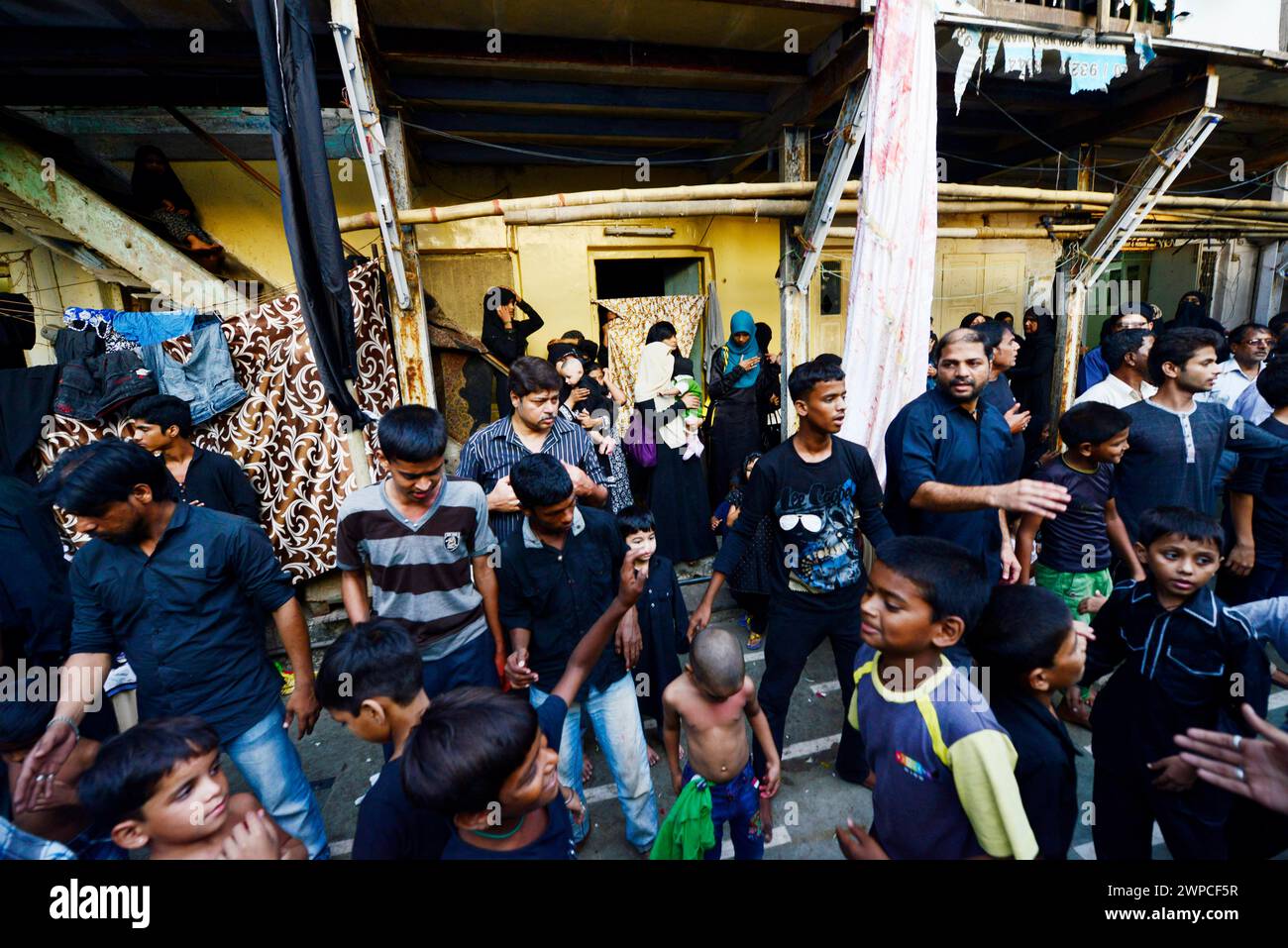 Shia men flogging themselves during the Muharram mourning festival of ...