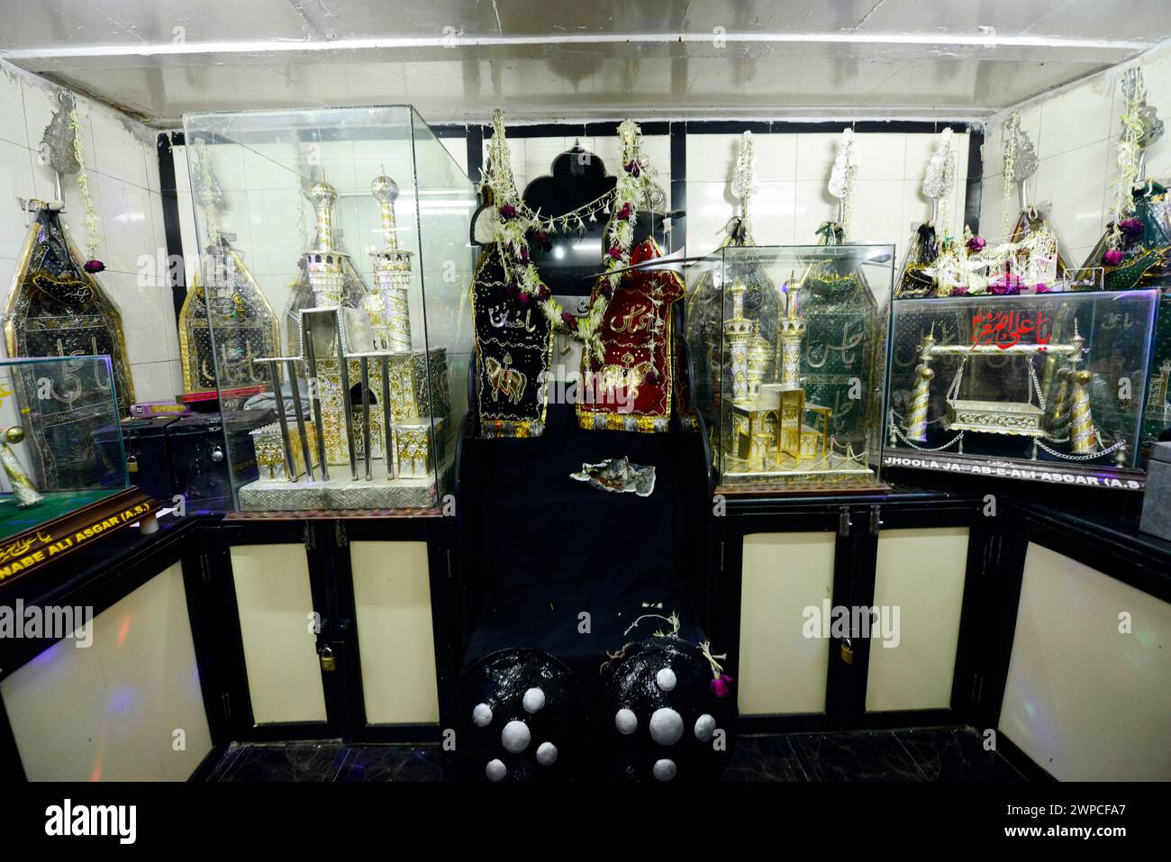 Shia Muslim pilgrims visiting sites representing the story of the ...