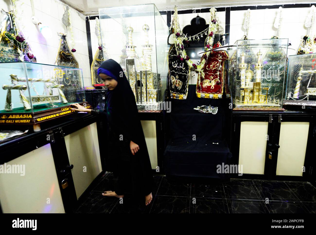 Shia Muslim pilgrims visiting sites representing the story of the ...