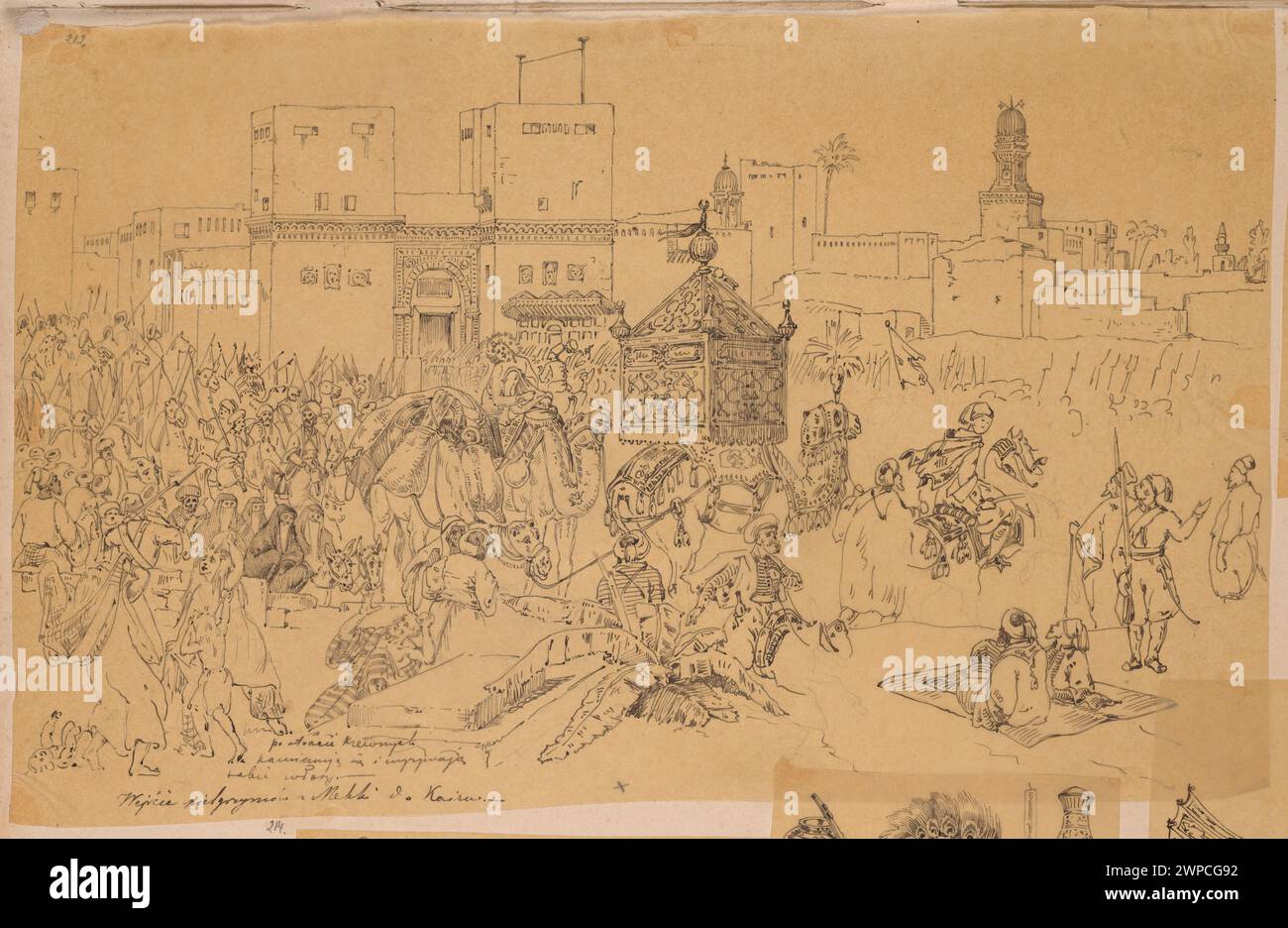 The entrance of pilgrims from Mecca (Haji) to Cairo with the Mahmal ...