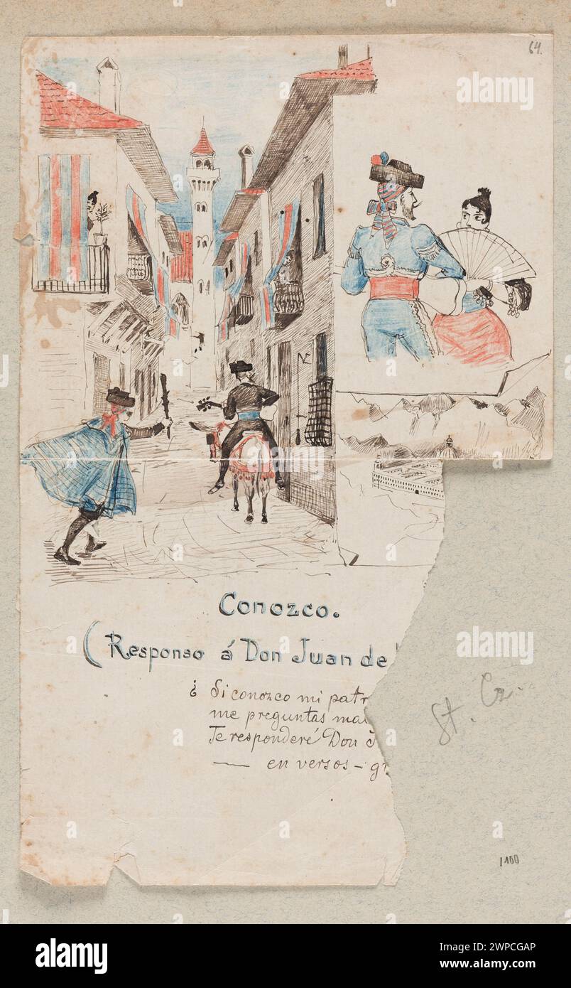 Illustrations with the character of Don Juan, landscape and a fragment ...