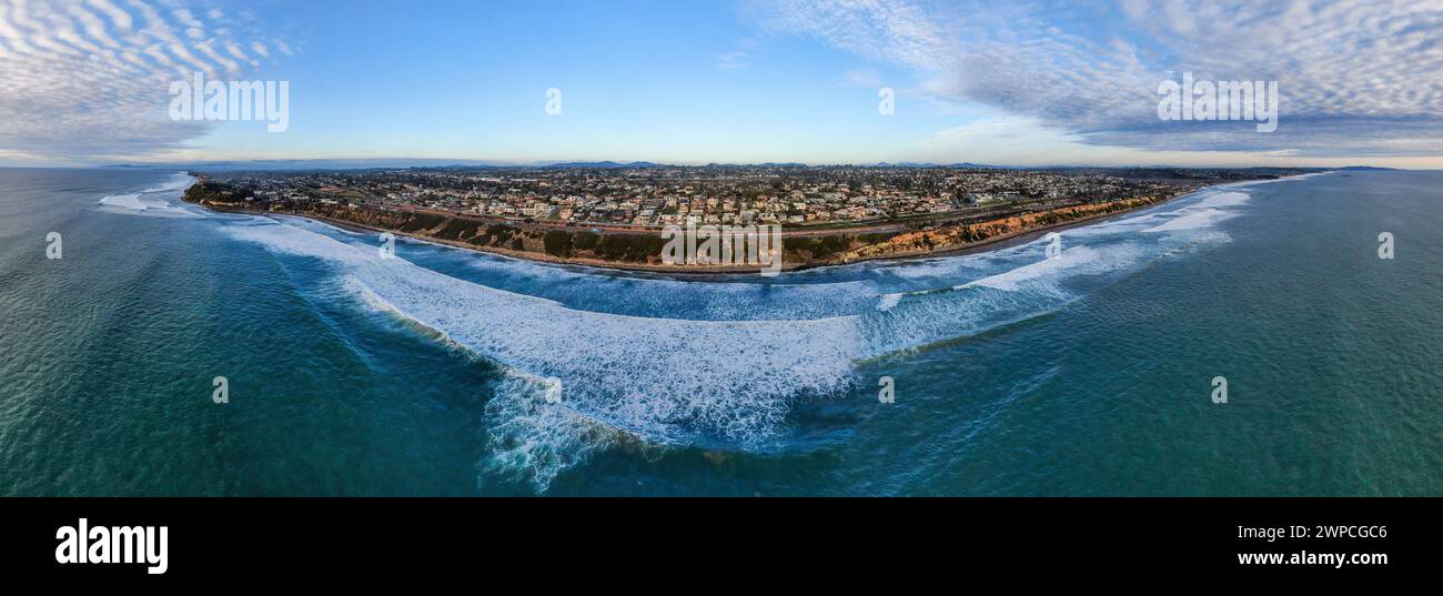 Sunset in Encinitas California by Drone Stock Photo - Alamy