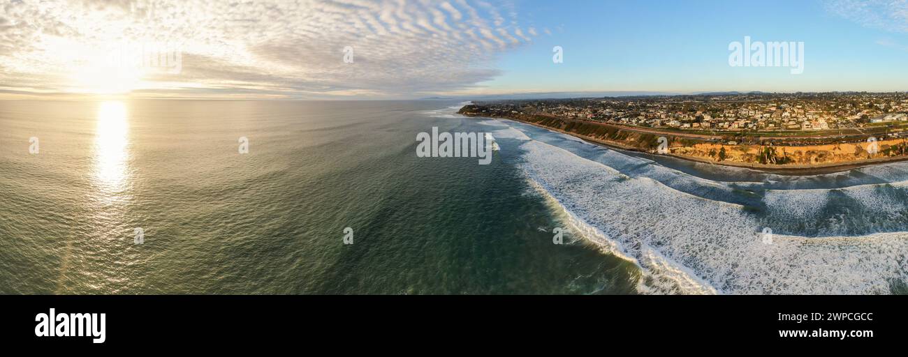 Sunset in Encinitas California by Drone Stock Photo - Alamy