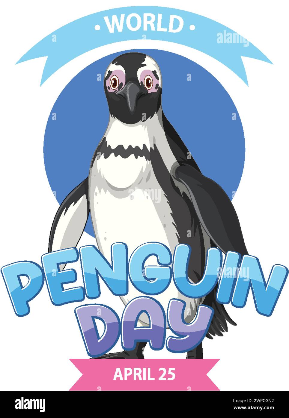 Colorful illustration celebrating World Penguin Day Stock Vector Image ...