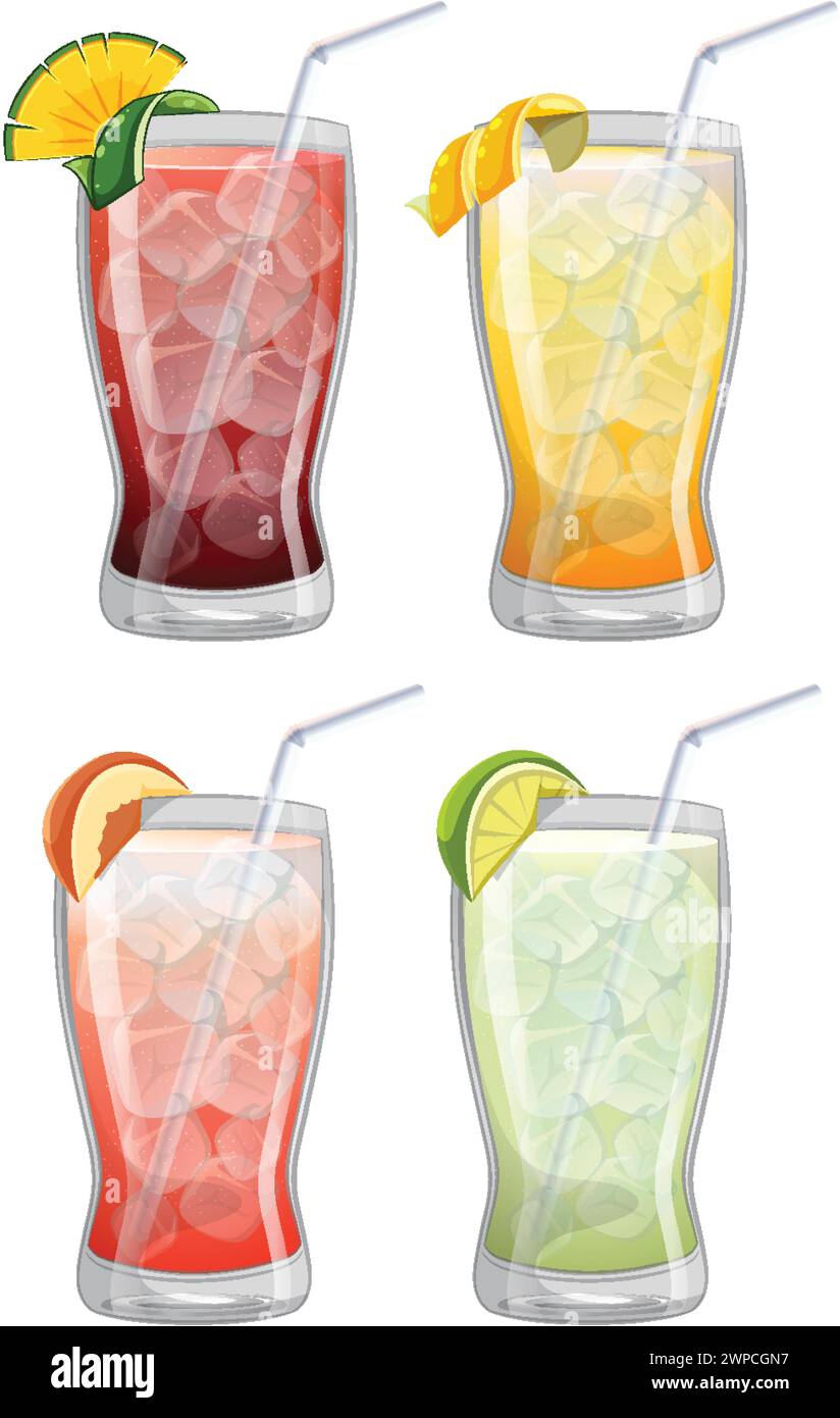 Assorted drinks vector vectors hi-res stock photography and images - Alamy