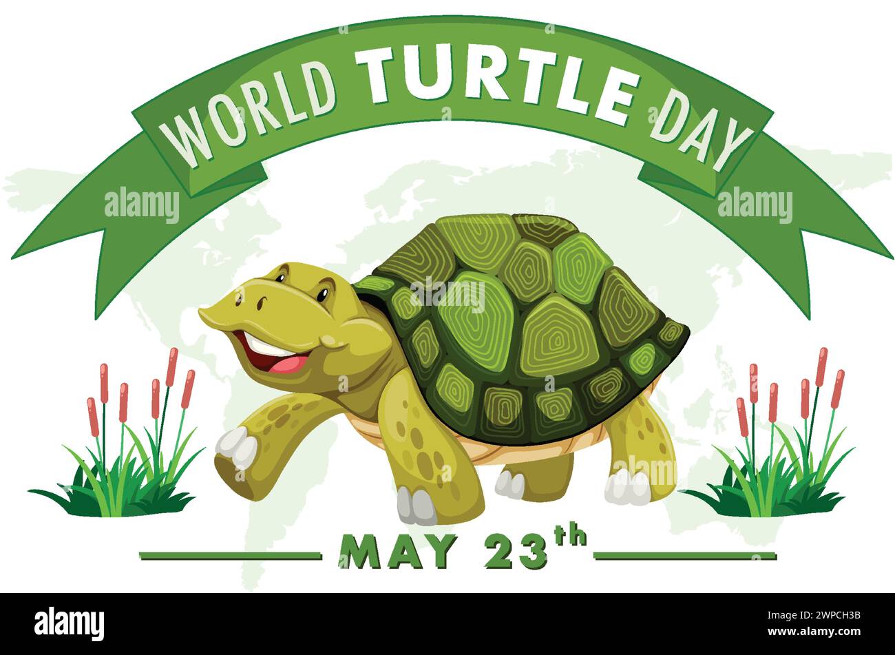 Happy turtle graphic for World Turtle Day event Stock Vector Image ...