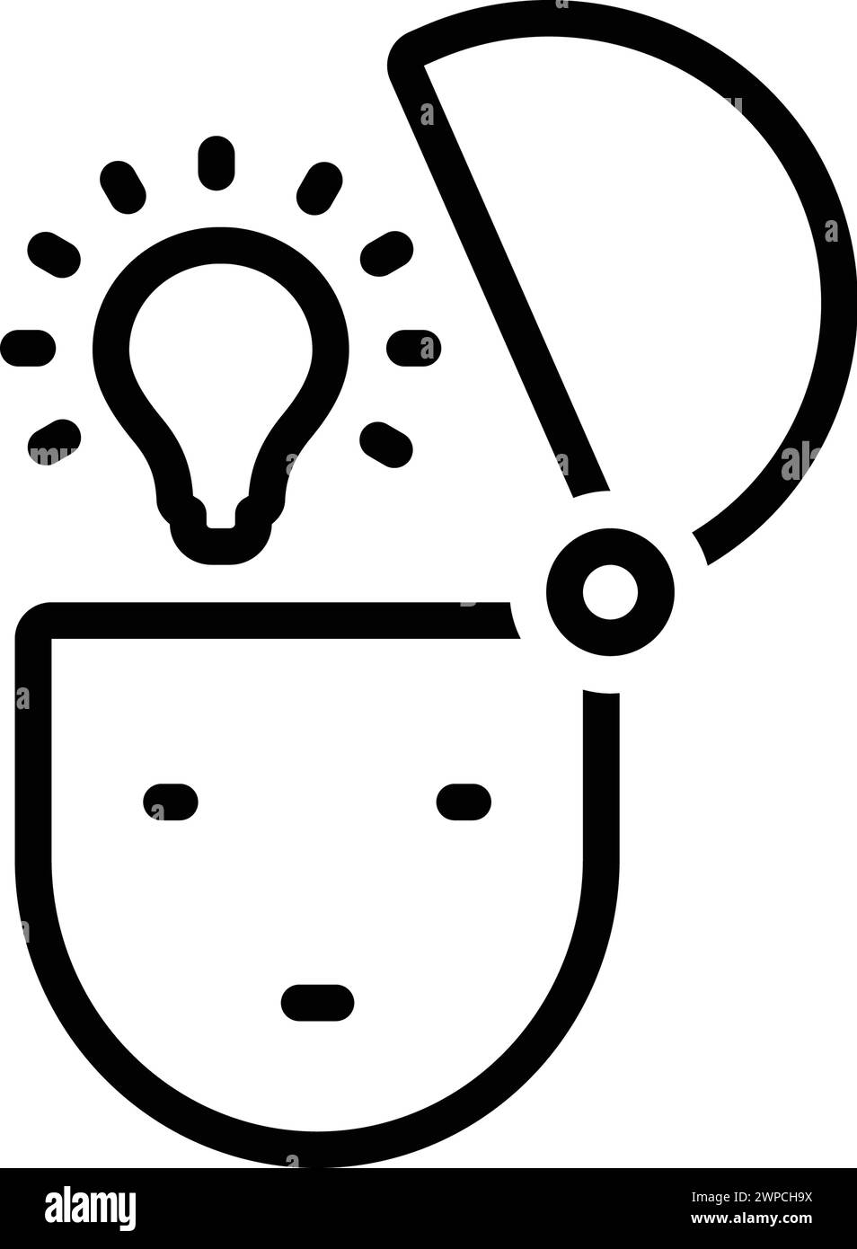 Head lightbulb icon Black and White Stock Photos & Images - Alamy