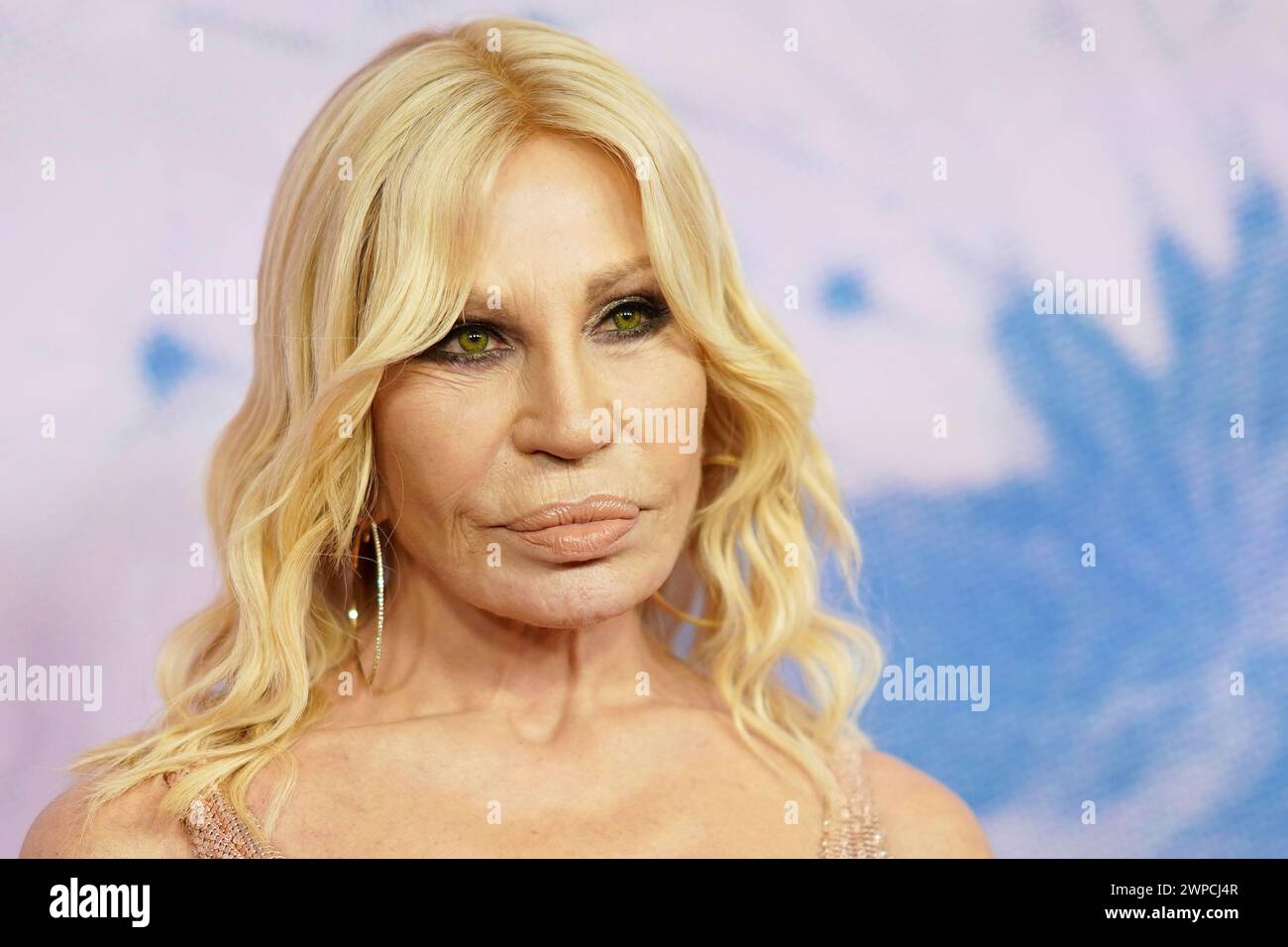 Donatella Versace arrives at the Green Carpet Fashion Awards, Wednesday ...