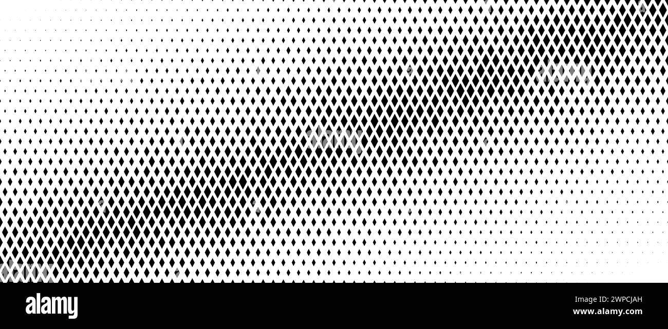 Rhombus grain halftone gradient texture. Diamond shape dot fading ...