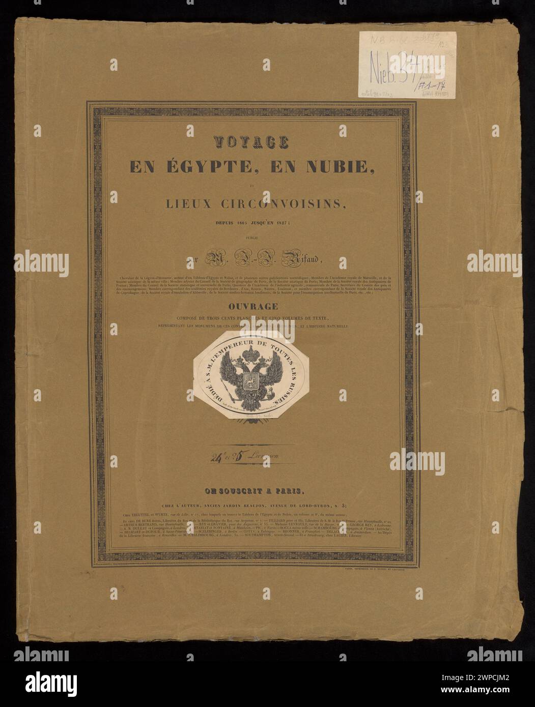 Cover of the travel account 'Voyage en Égypte, en Nubie et Lieux ...