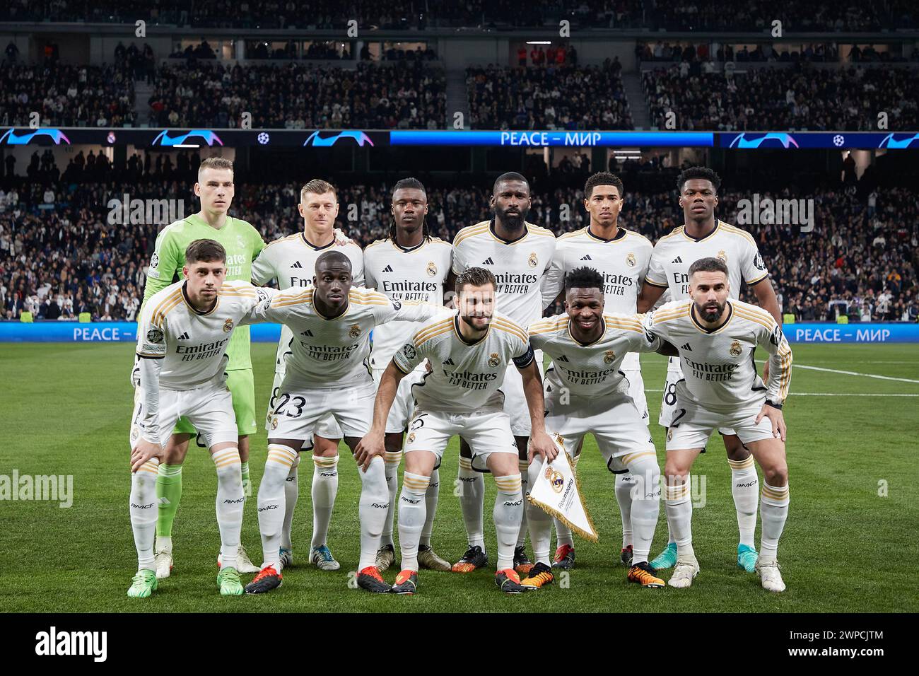 Madrid, Spain. 06th Mar, 2024. Real Madrid team players pose for a group photo before the 2023 ...