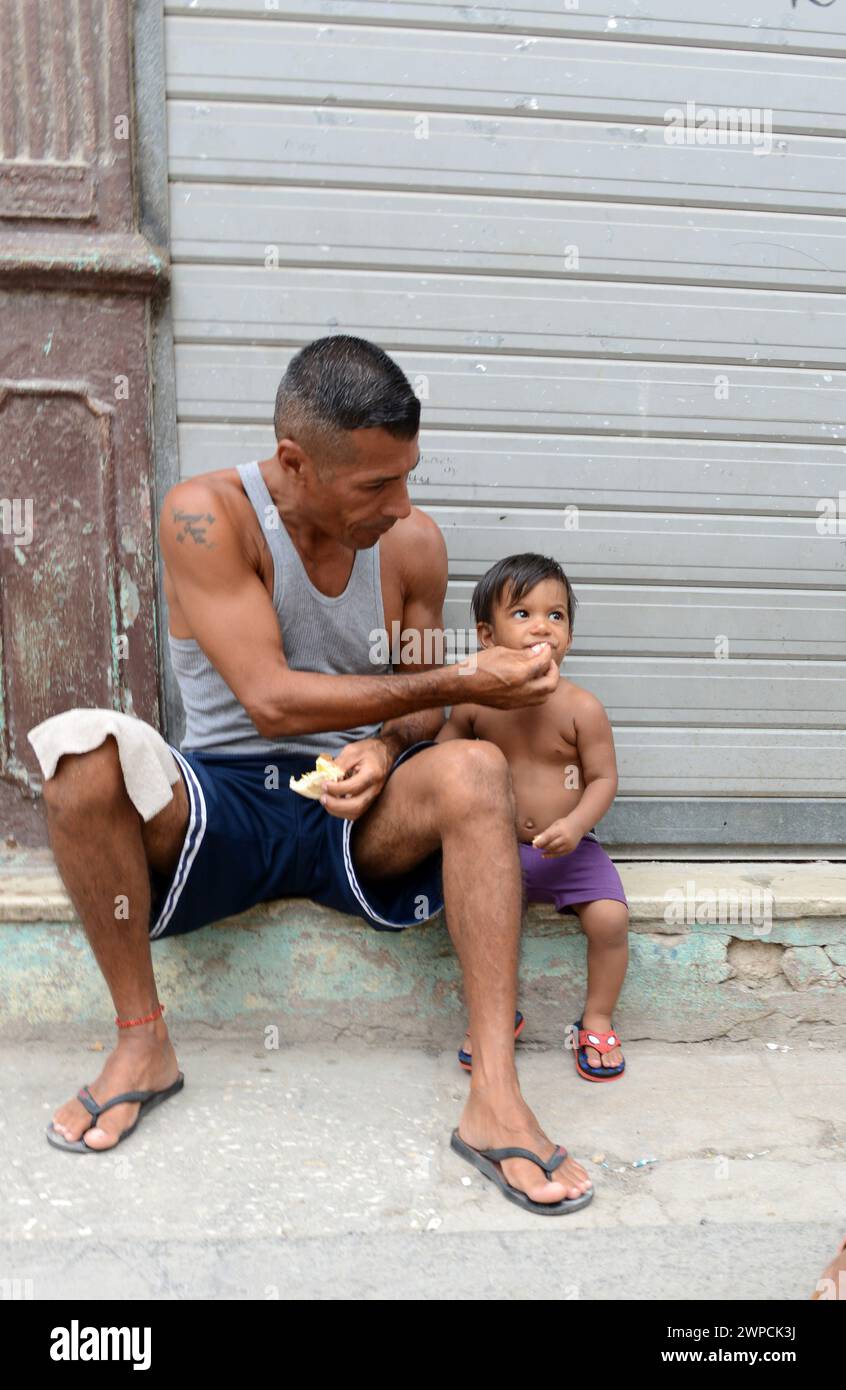 A Cuban father with his boy. Havana, Cuba Stock Photo - Alamy