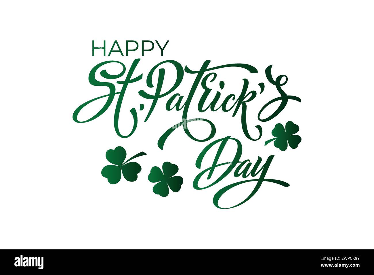 Happy Saint Patricks day handwritten lettering typography. Hand drawn ...