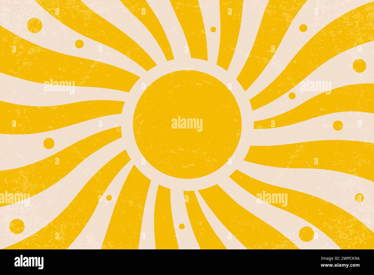 Retro summer sun background. Vector groovy sunshine wavy rays in ... Retro summer sun background. Vector groovy sunshine wavy rays in ...