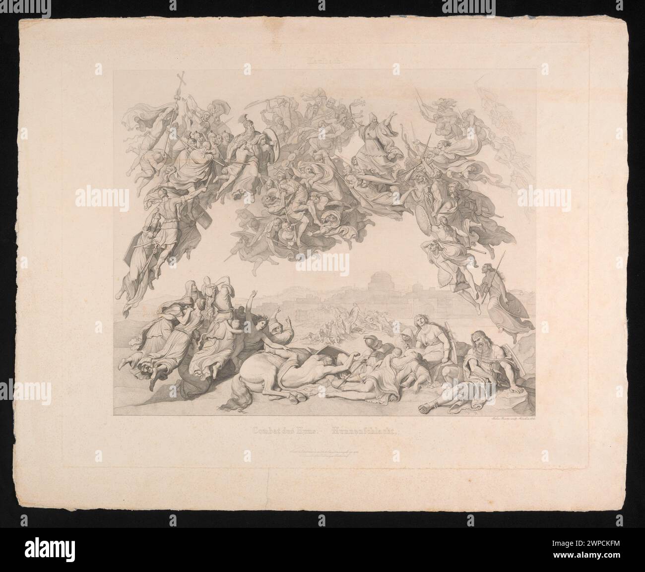Depiction of Huns in battle, created in 1837 by Julius César Thaeter ...