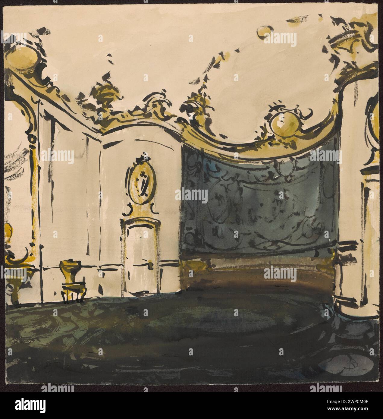 A Rococo hall documented in 1916 by Stanisław Noakowski, showing SEPI ...