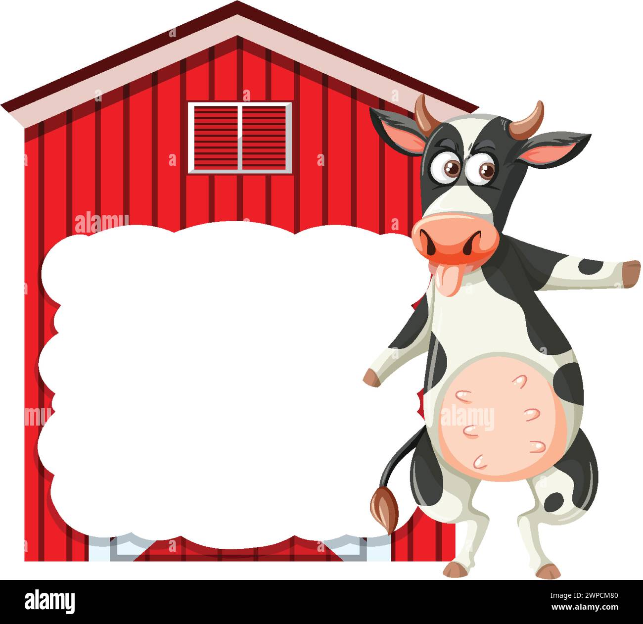 Cow standing red barn hi-res stock photography and images - Alamy