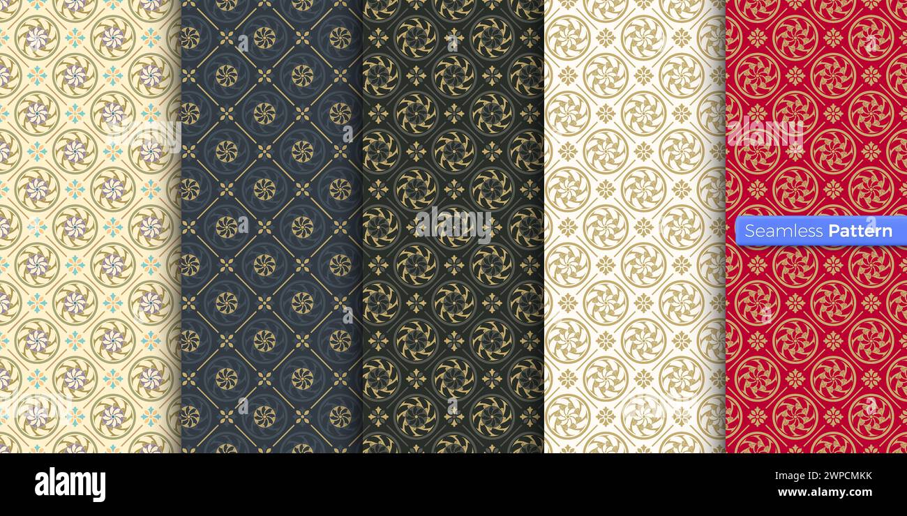 Chinese Japanese style geometric pattern. colors background ...