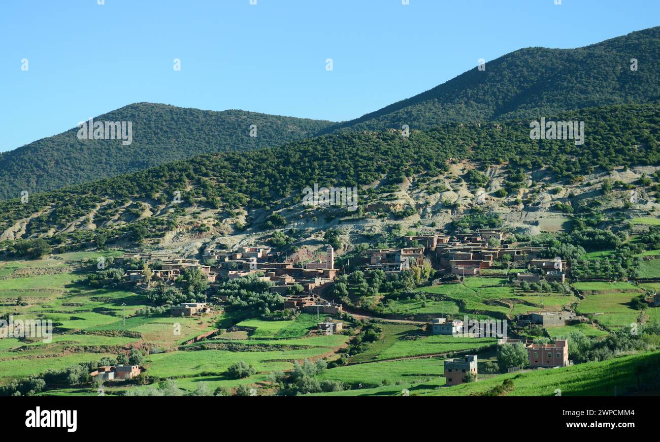 Beautiful landscapes seen from the road connecting Marrakesh and the ...