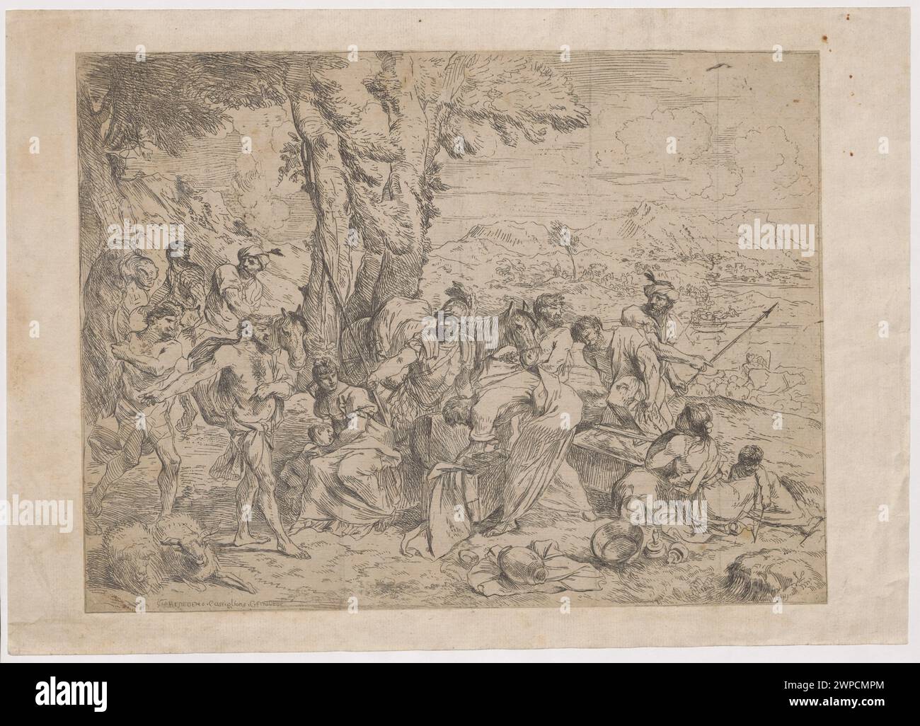 Rachel hiding Labana; Castiglione, Giovanni Benedetto (1609-1664 ...