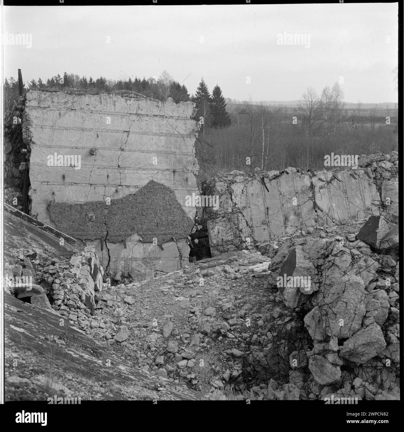 Photograph showing the remains of a bunker at Wolf's Shape, a site ...