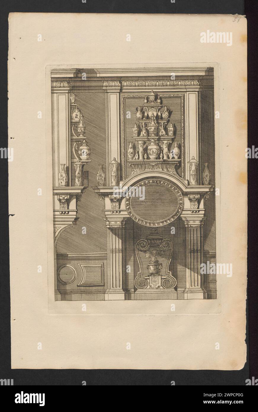 Fireplace design by Daniel Marot (1661-1752) around 1712, featuring ...