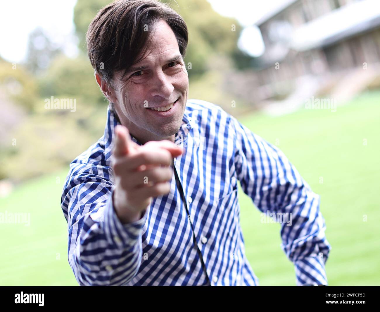 Patrick Harlan, an American-born Japanese entertainer, poses for photo ...