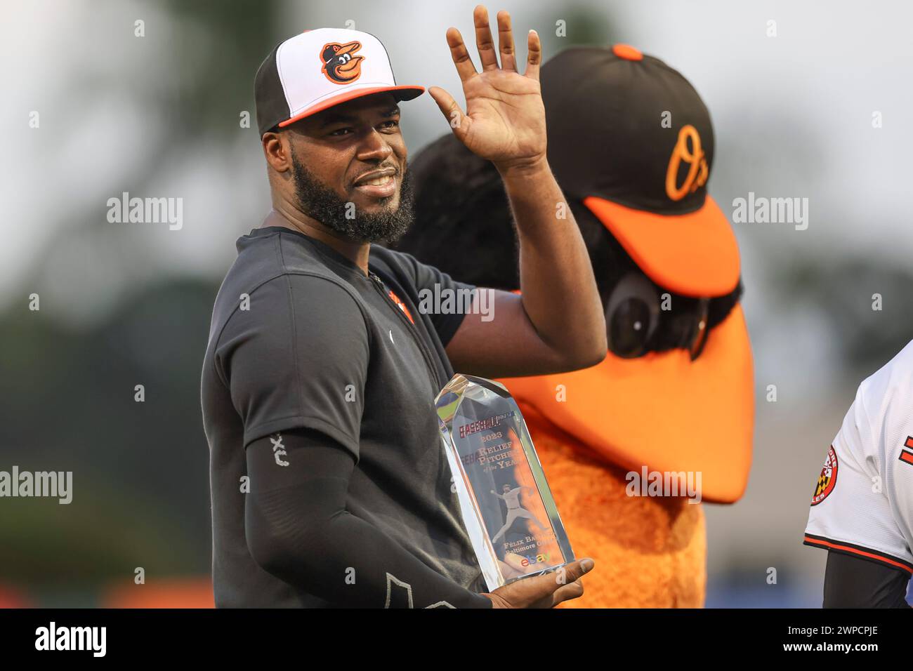 Sarasota FL USA; Baltimore Orioles pitcher Felix Bautista (74) was ...