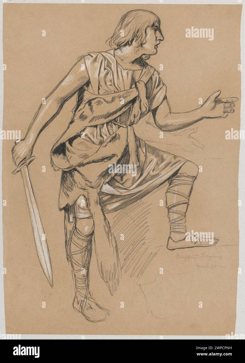 Costume design for Siegfried by Hans Thoma in 1895 illustrates Nordic ...