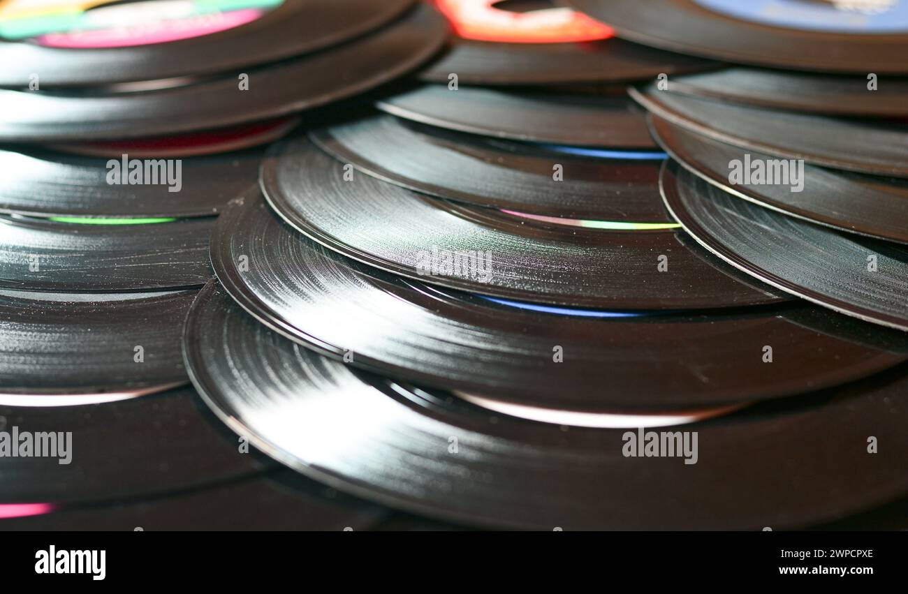 an old collection of old jazz vinyl records Stock Photo - Alamy