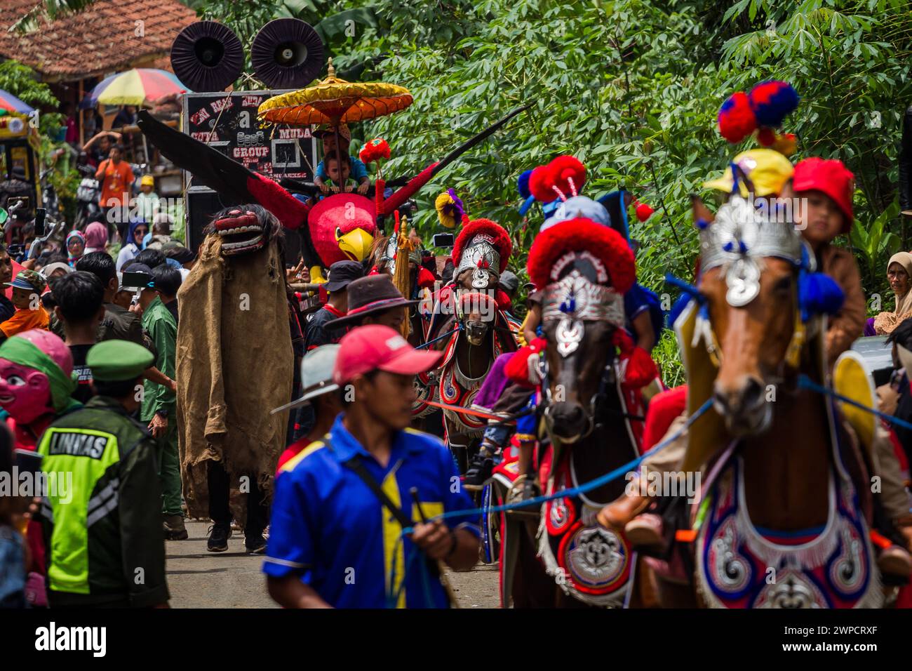 Sumedang, West Java, Indonesia. 7th Mar, 2024. Children ride a dancing ...