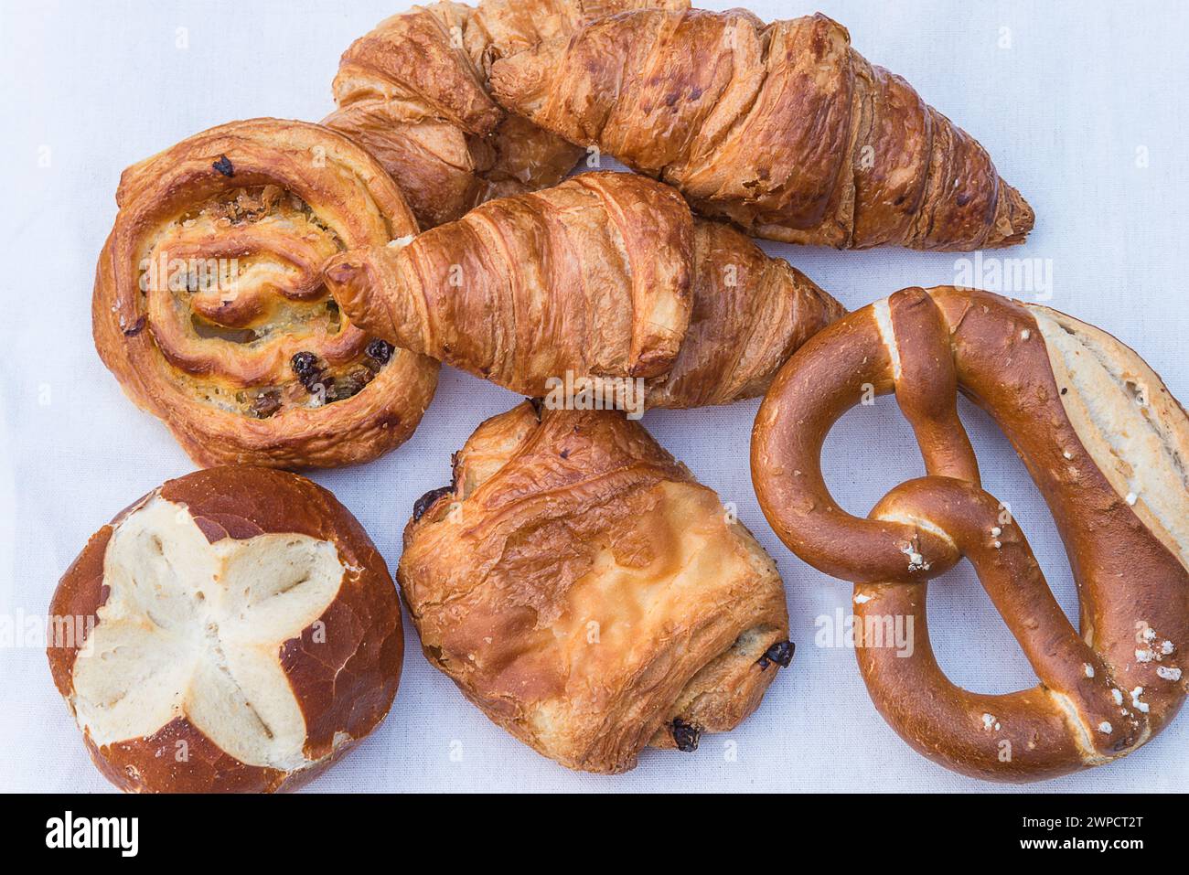 Various french viennoiseries Stock Photo - Alamy