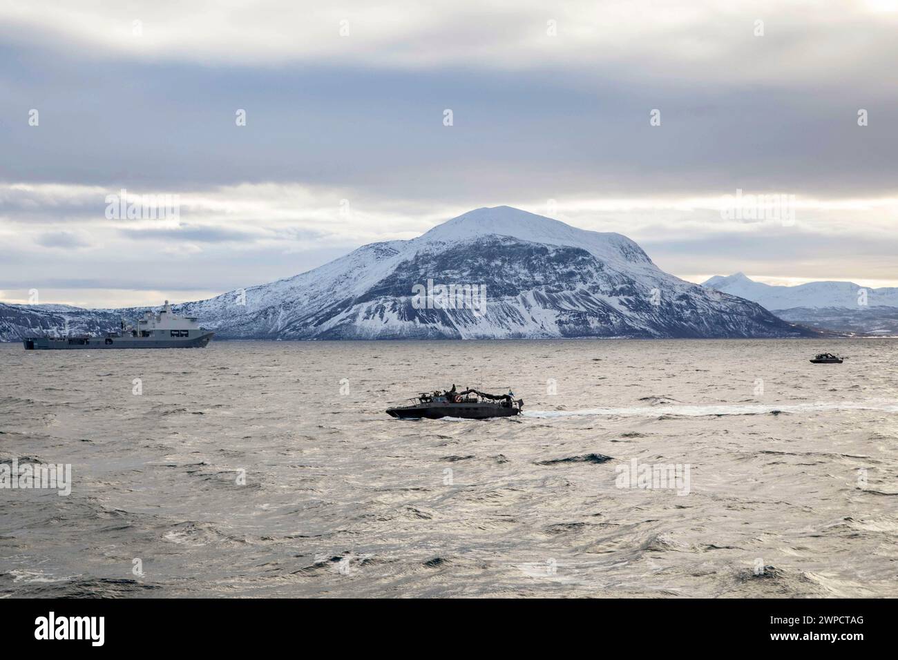 Februaryb 28, 2024 - Norwegian Sea - Two Swedish CB90-class fast ...