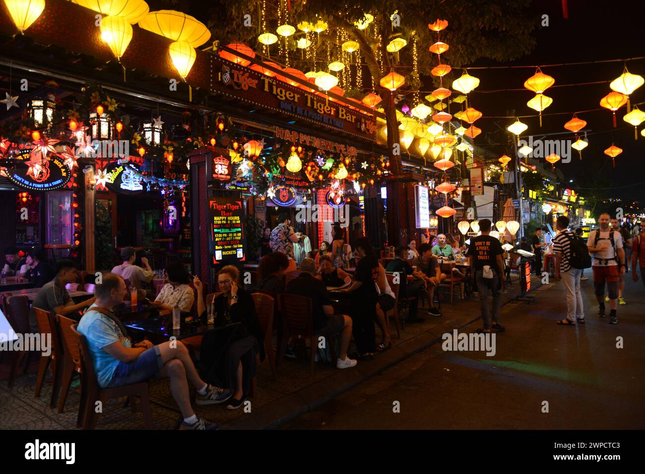 The vibrant Tiger Tiger Bar in An Hoi, Hoi An, Vietnam Stock Photo - Alamy