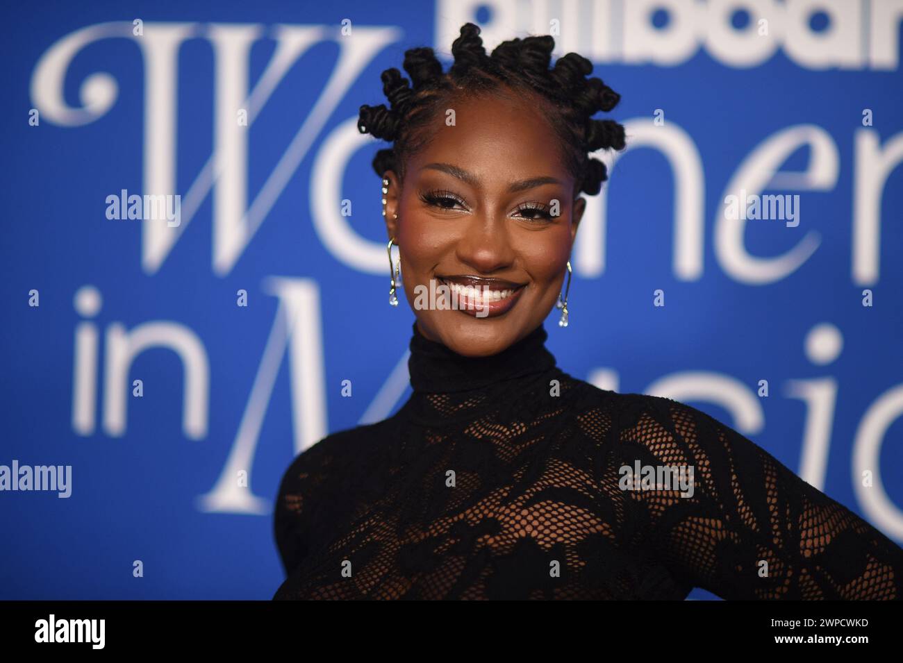 Tems arrives at the Billboard Women in Music Awards on Wednesday, March ...