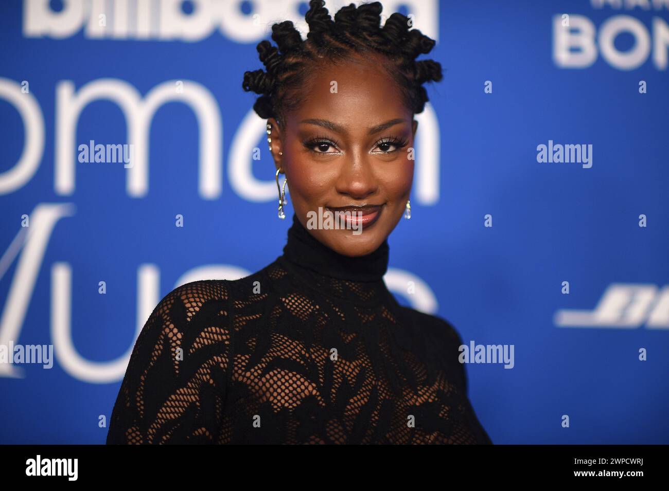 Tems arrives at the Billboard Women in Music Awards on Wednesday, March ...