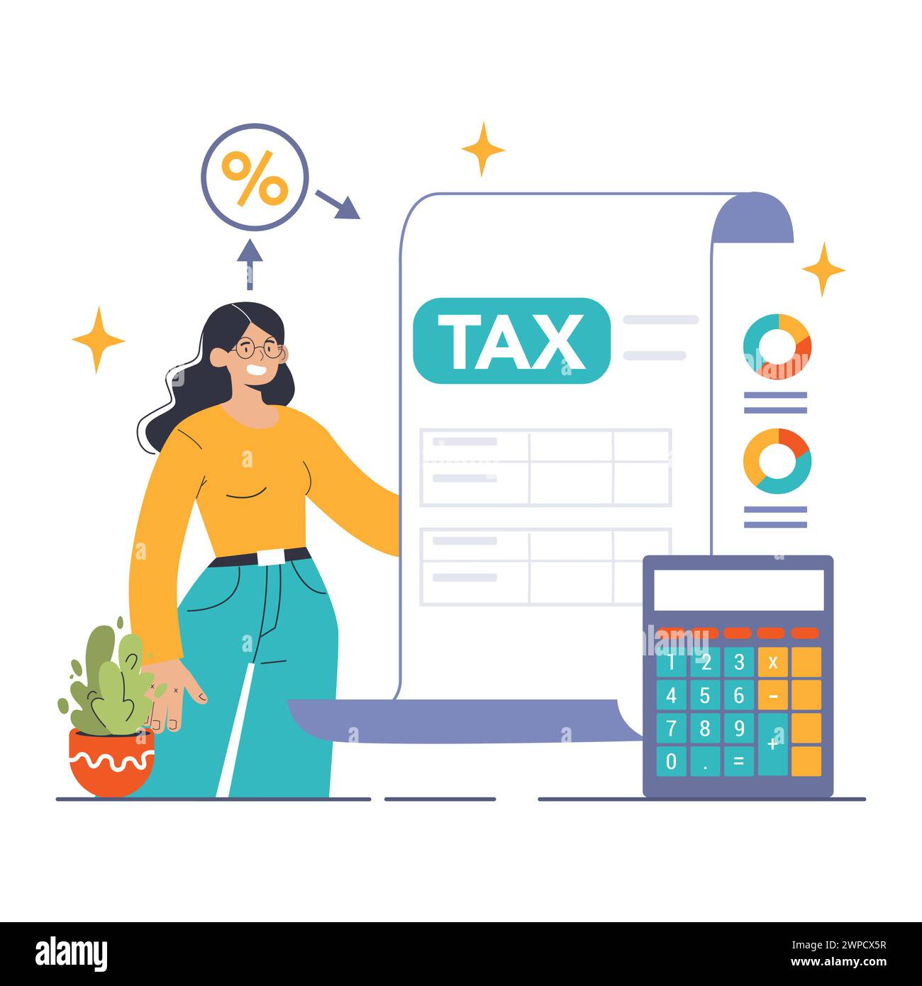 Tax optimization. Financial efficiency, budgeting and economy idea ...